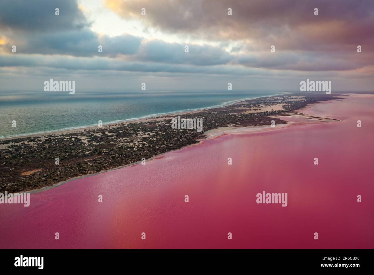 Pink Lake in Port Gregory in Western Australia, colored water by ...