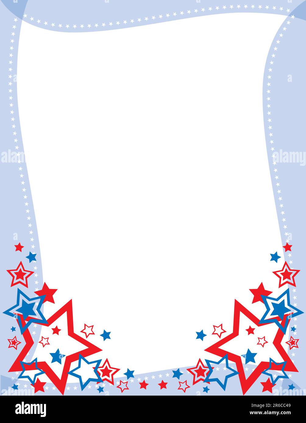 Red White And Blue Star Page Border