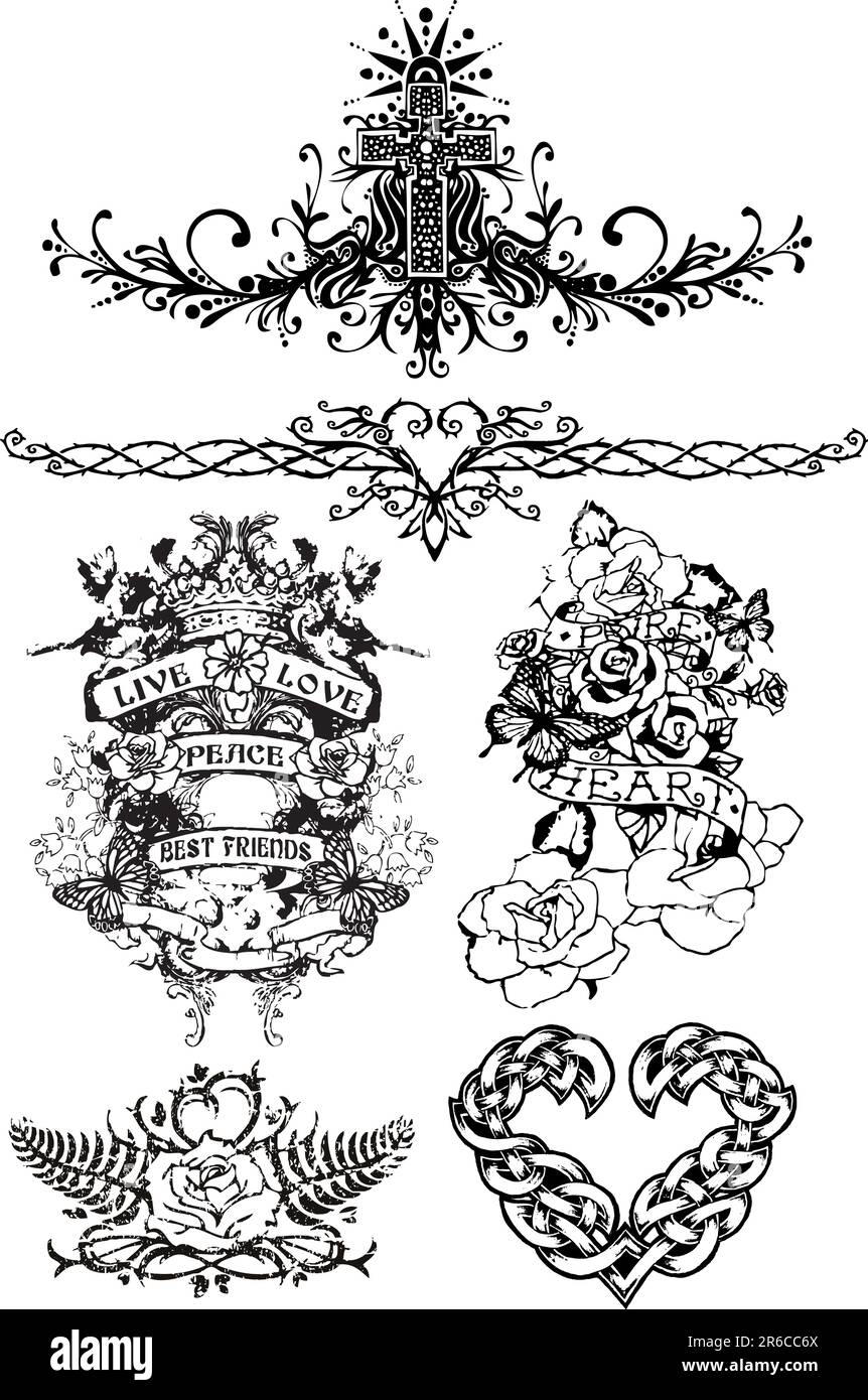 Tattoo Fancy Crest emblem for your label Stock Vector Image & Art - Alamy