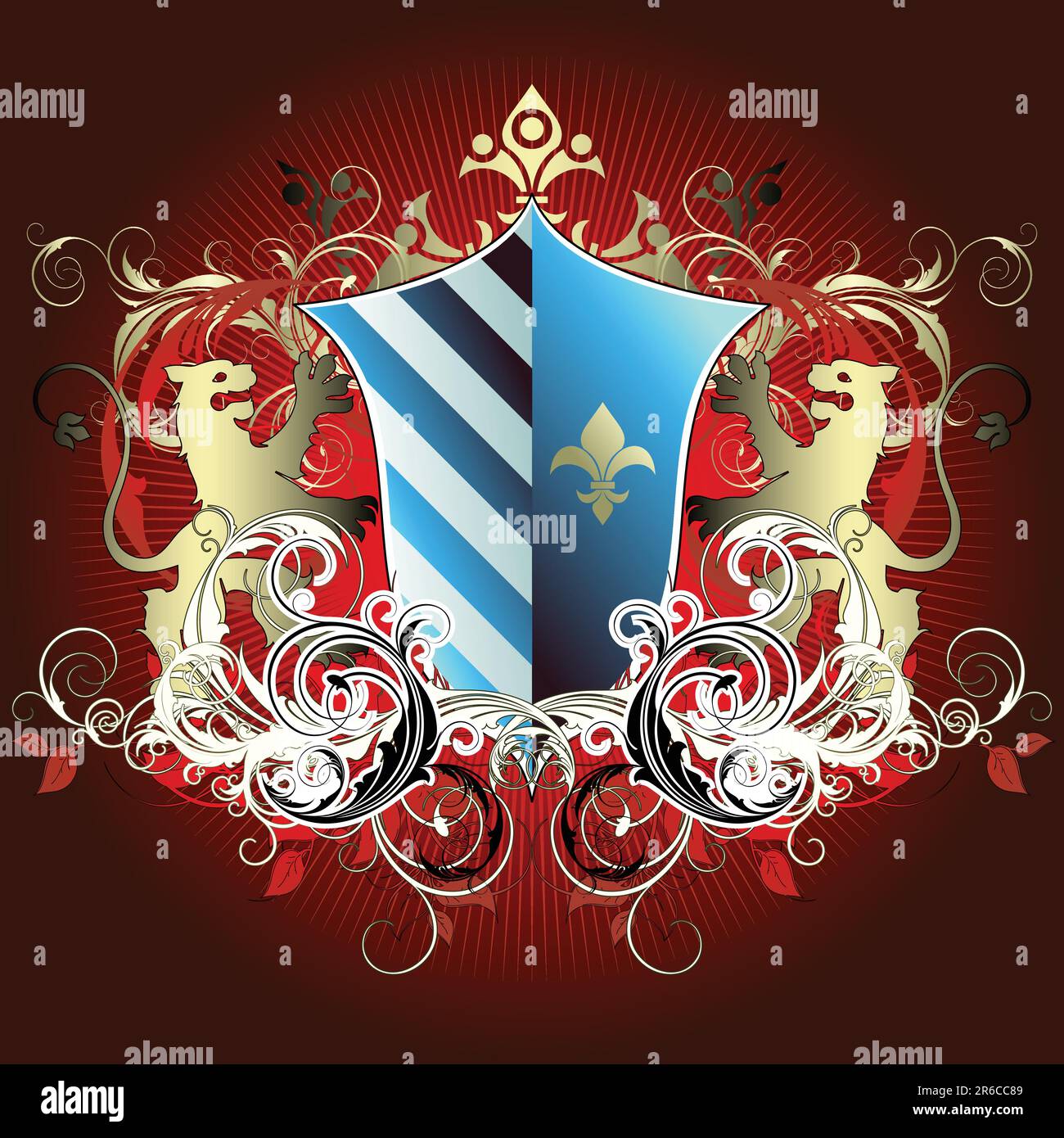 ornamental shield, this illustration may be usefull as designer work ...