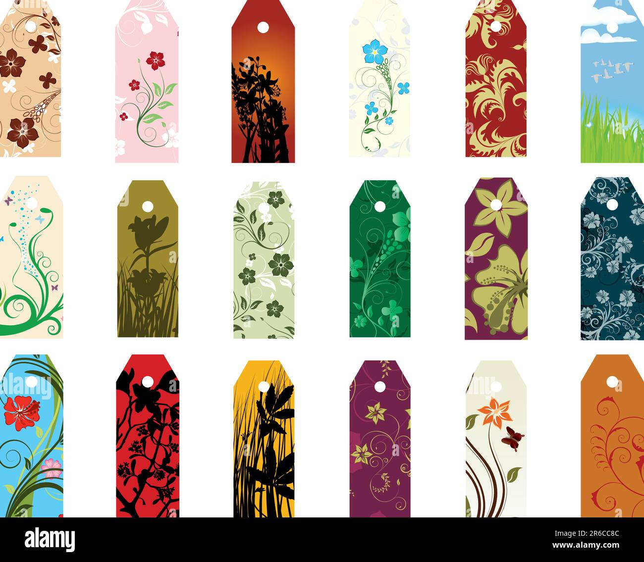 Set of different vector floral bookmarks for design use Stock Vector ...