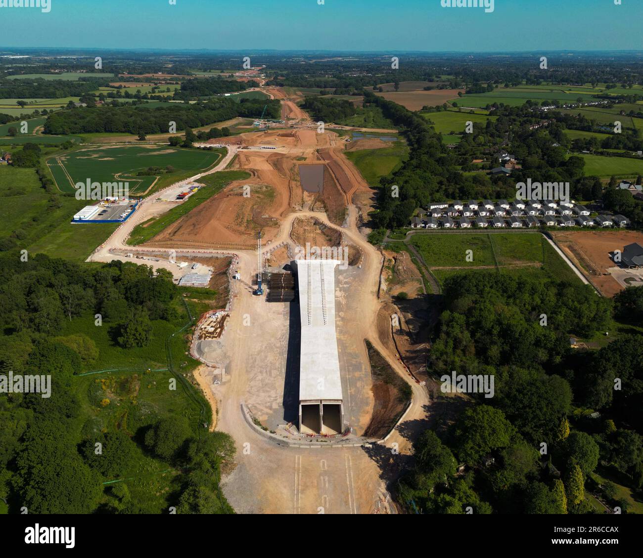 HS2 railway is under construction at Kenilworth Greenway, Balsall ...