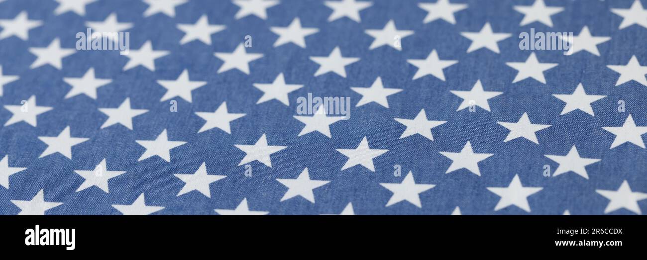 Blue smooth fabric with white stars texture background Stock Photo - Alamy