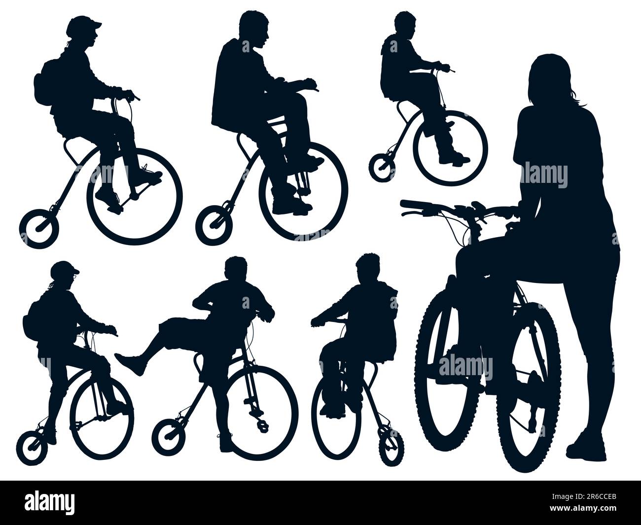 Cycling people. Collection of shapes. Vector illustration Stock Vector ...