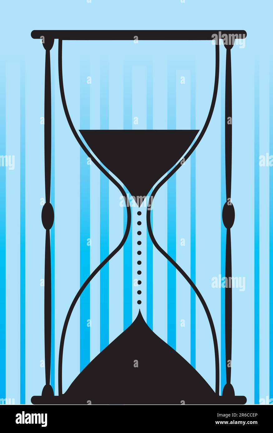 Silhouette of an hour glass on a bar graph background Stock Vector ...