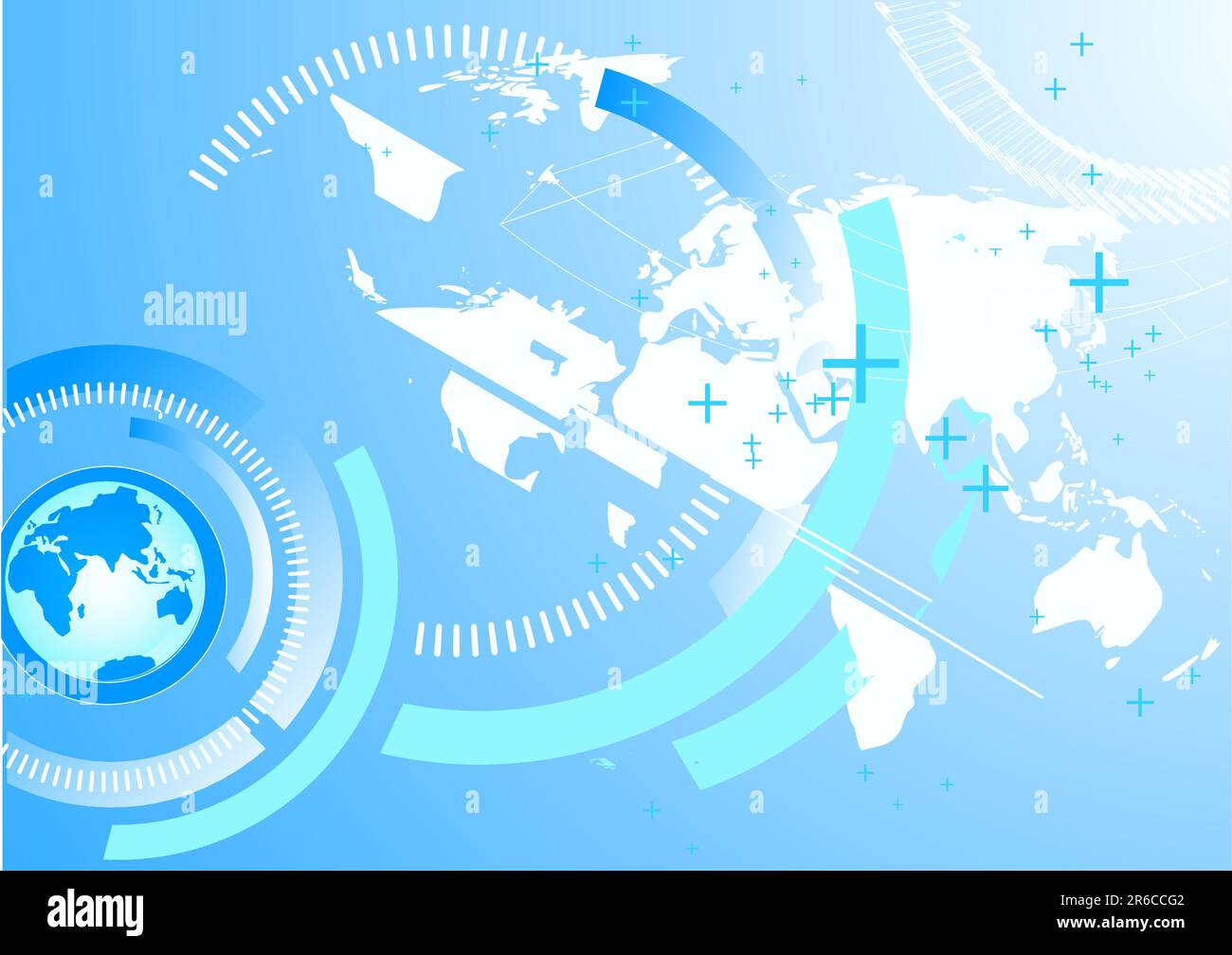 Vector illustration of abstract background with map and circles Stock ...