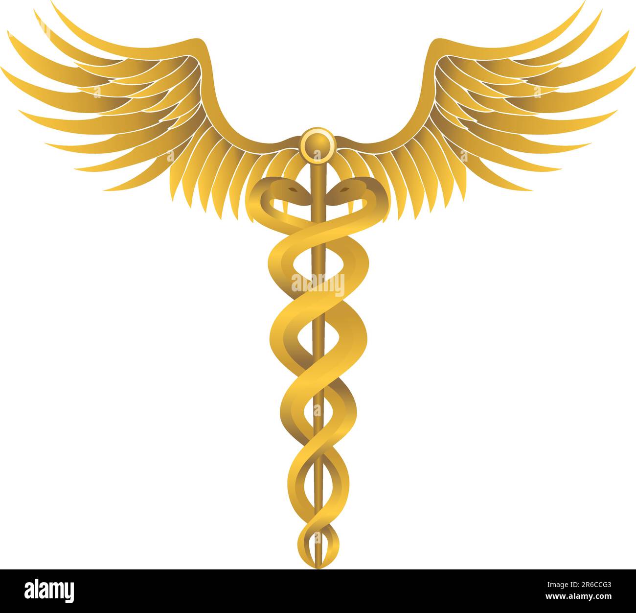 Caduceus Medical symbol - golden in color Stock Vector Image & Art - Alamy