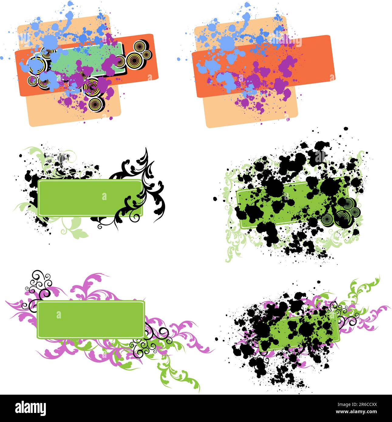 vector elements and labels in different colors and composition Stock ...