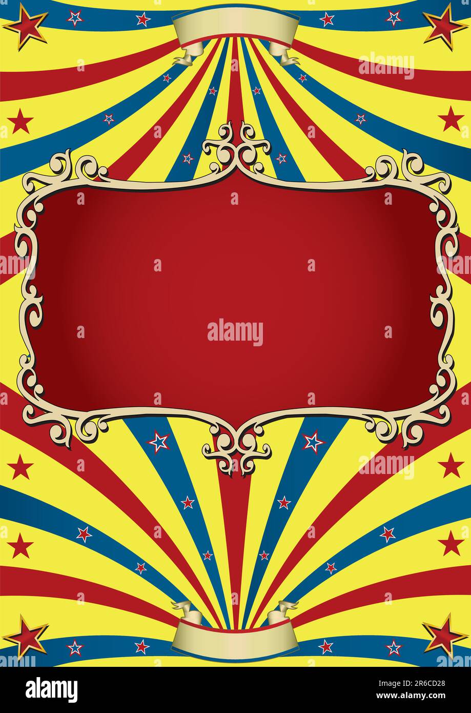 Circus background with an old red frame for your advertising Stock ...