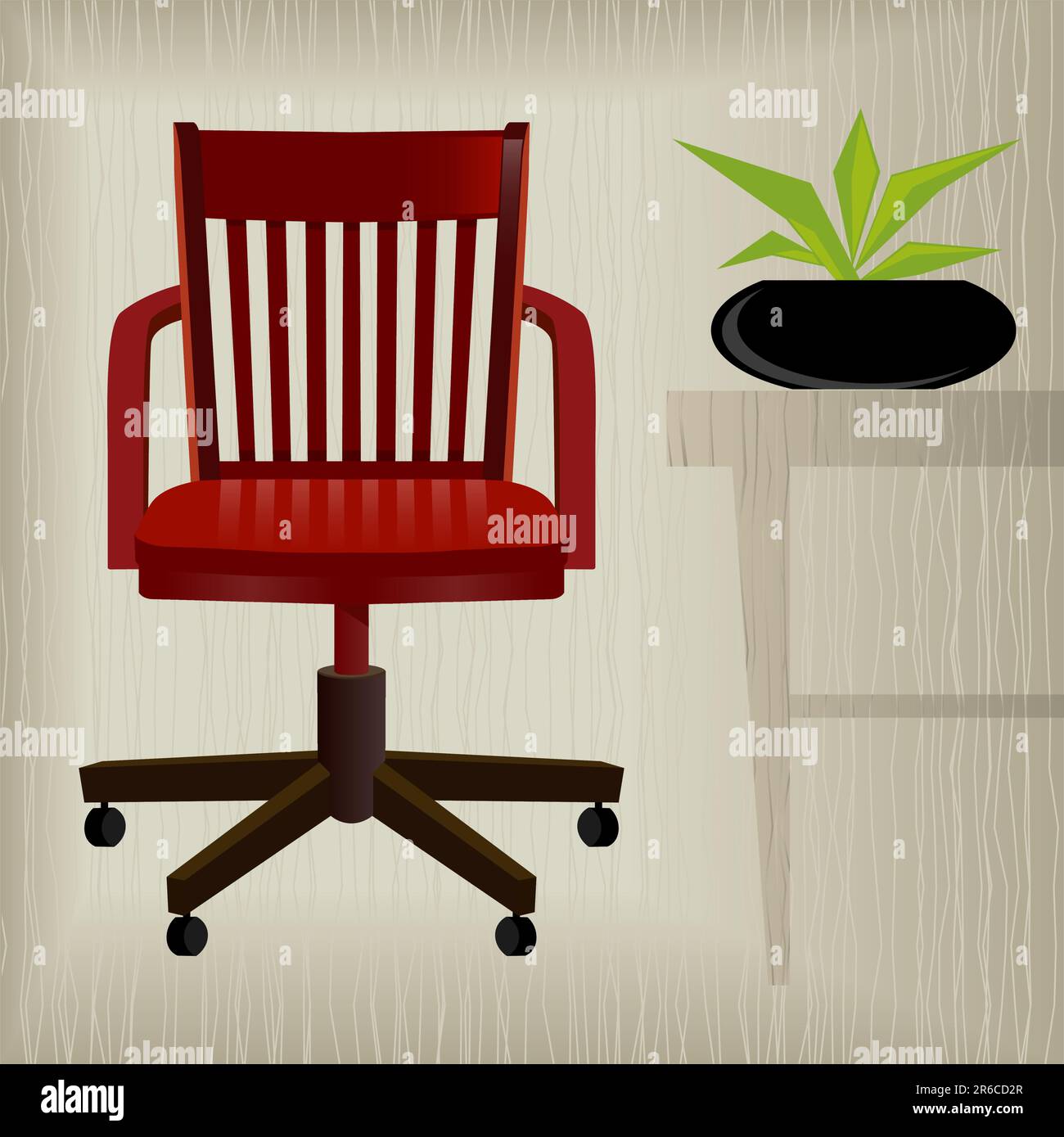 Vintage/retro red office chair with a stylish background; easy-edit ... Vintage/retro red office chair with a stylish background; easy-edit ...