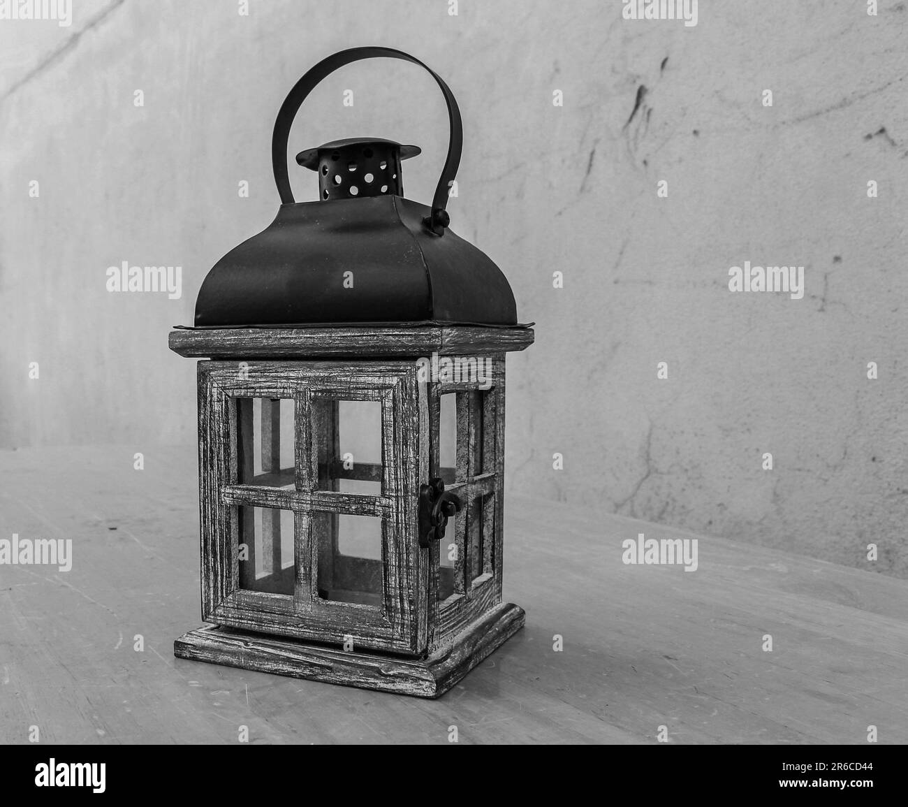 Vintage white wooden lantern Black and White Stock Photos & Images - Alamy