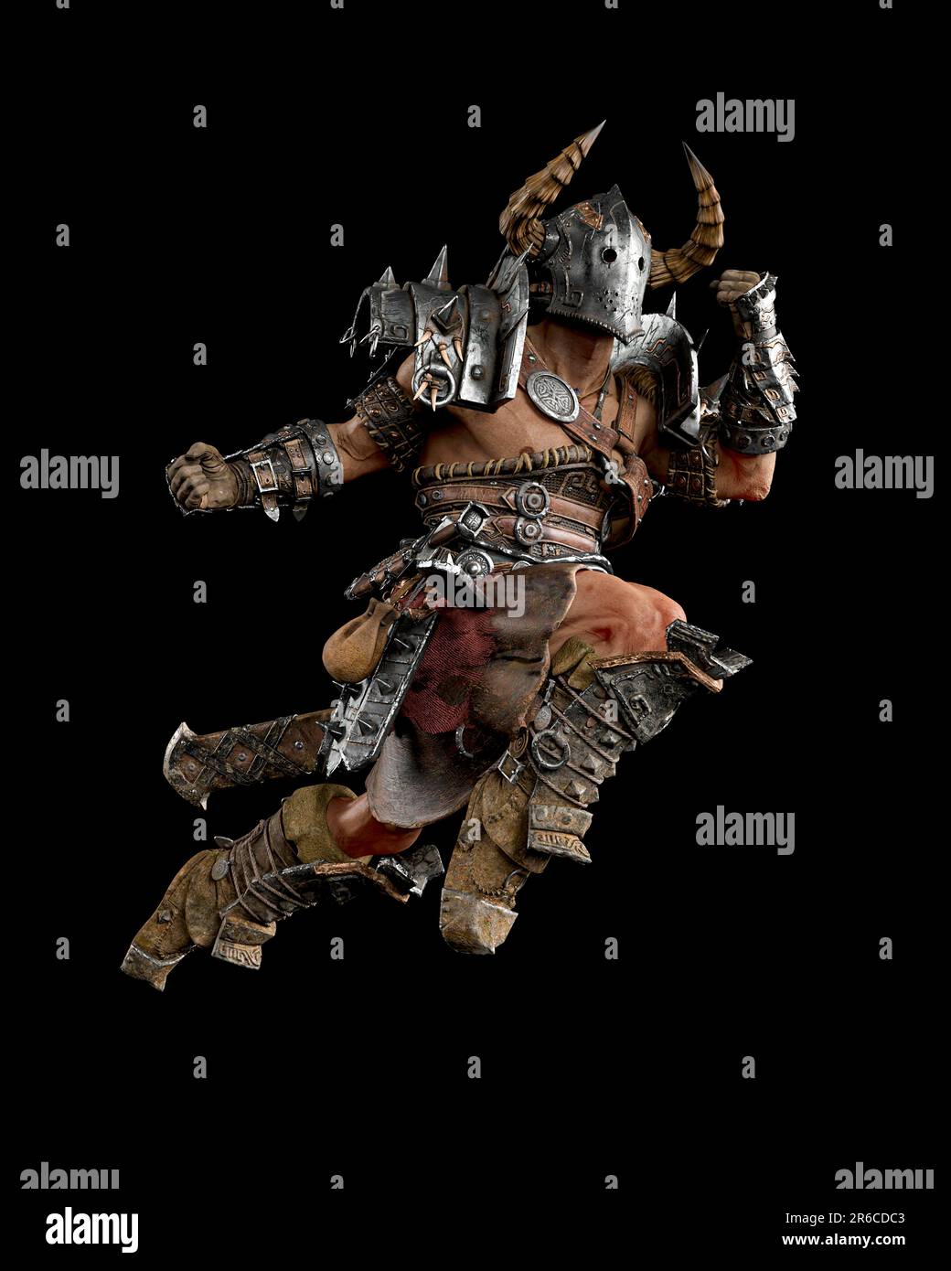 barbarian man in action, 3d illustration Stock Photo - Alamy
