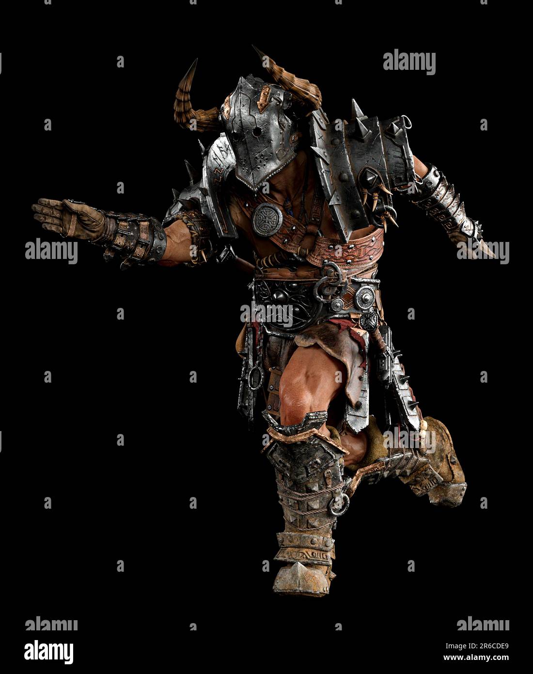 barbarian man is running, 3d illustration Stock Photo - Alamy
