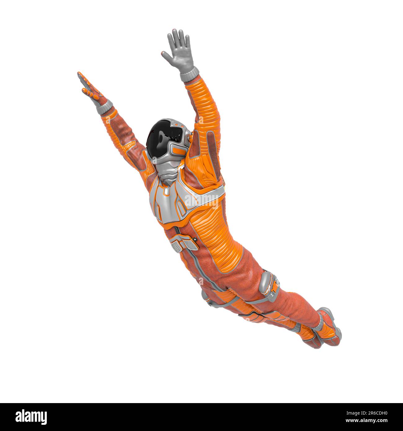 astronaut explorer is flying up, 3d illustration Stock Photo - Alamy