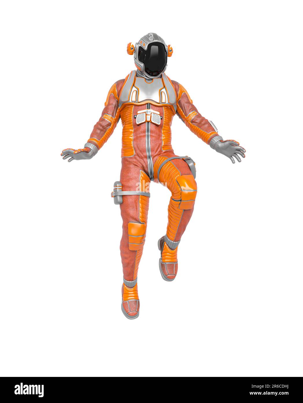 astronaut explorer is floating and landing, 3d illustration Stock Photo ...