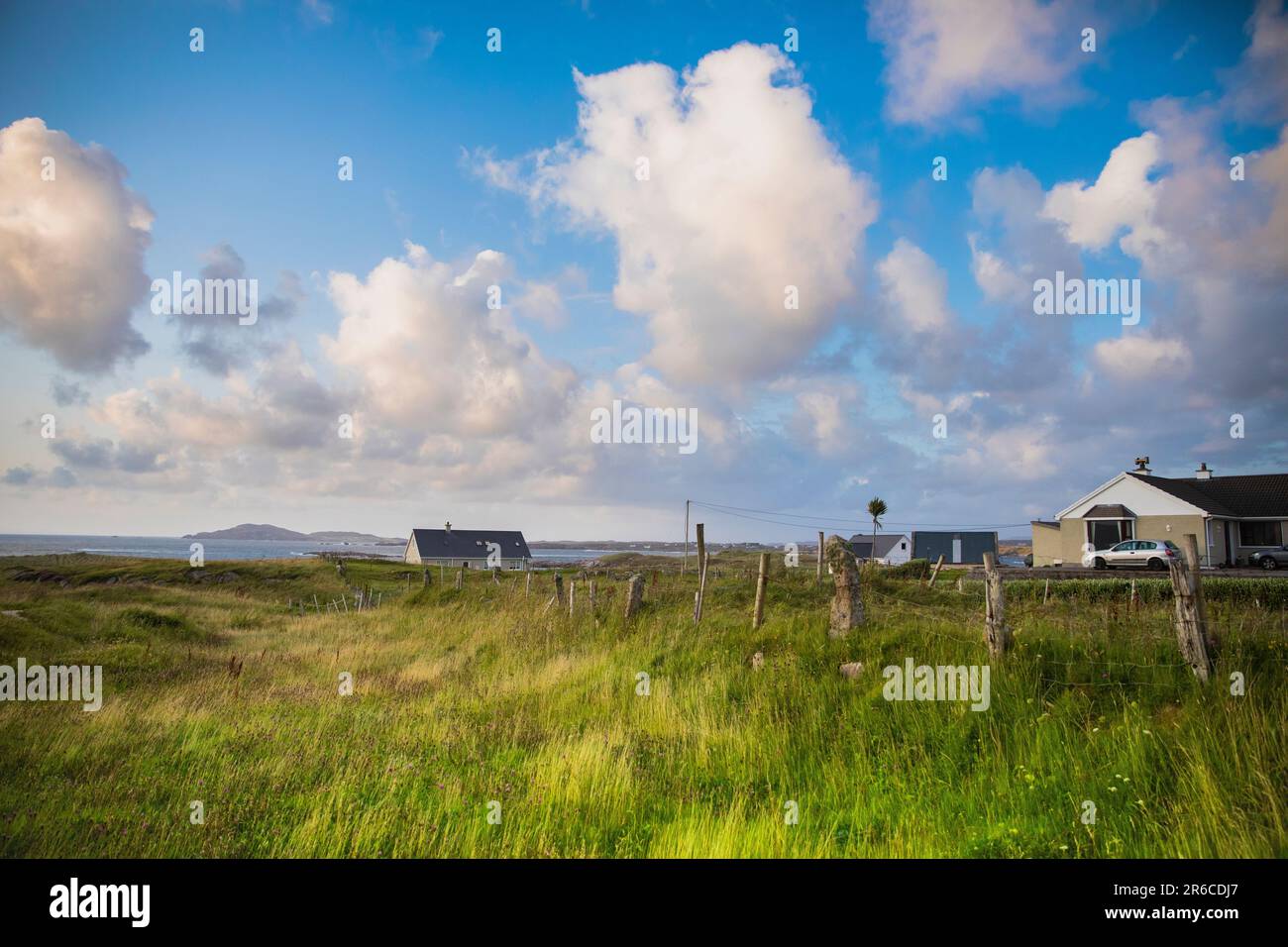 Donegal beach and a small village Stock Photo - Alamy