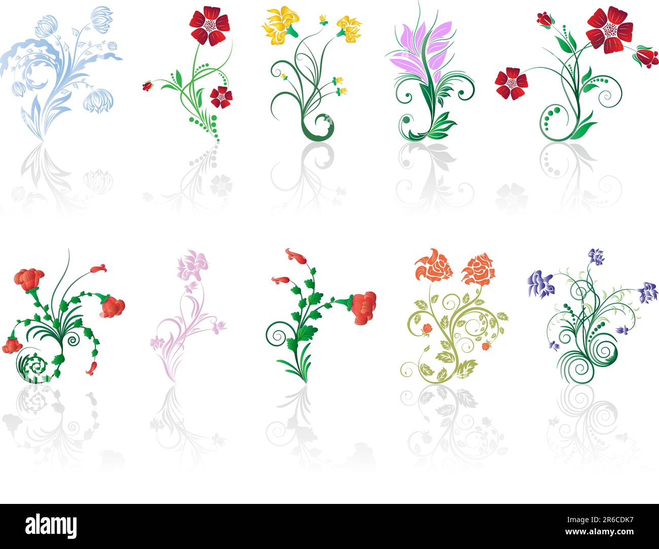 Set of different flower and leaves for self-supporting making floral ...