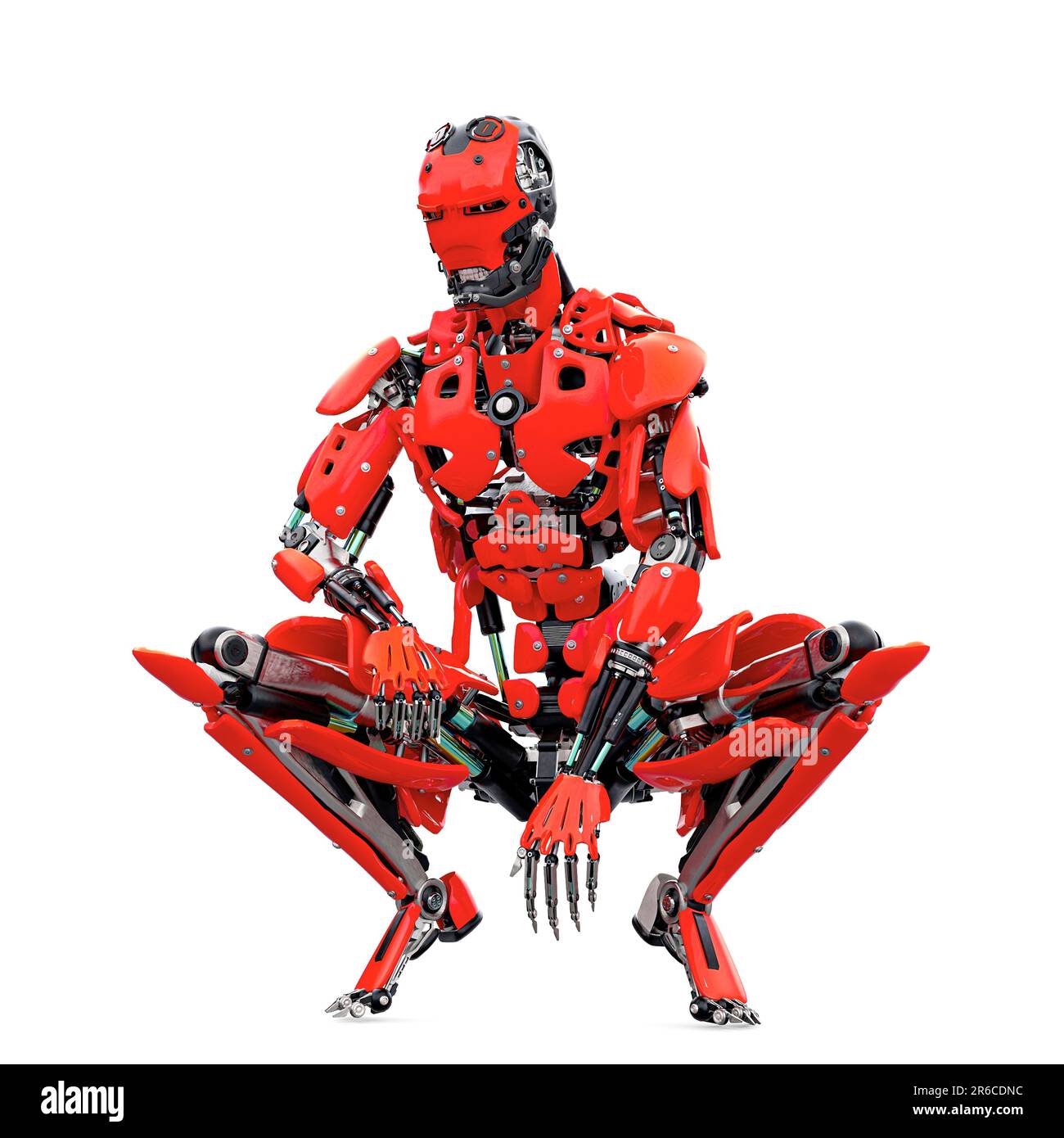 master cyber robot is crouched, 3d illustration Stock Photo - Alamy