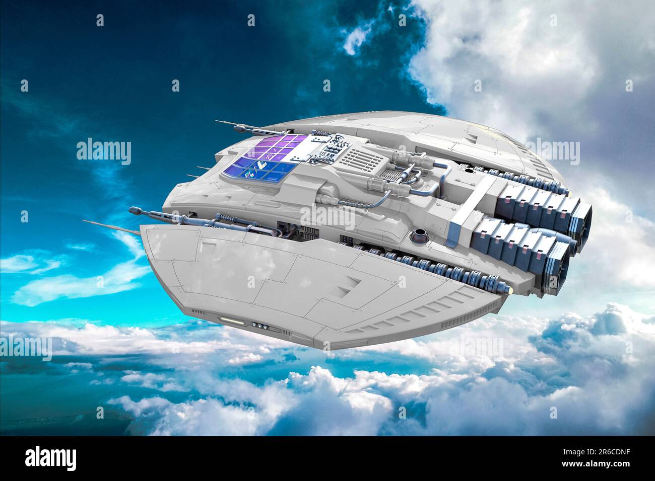 star ship passing by, 3d illustration Stock Photo - Alamy