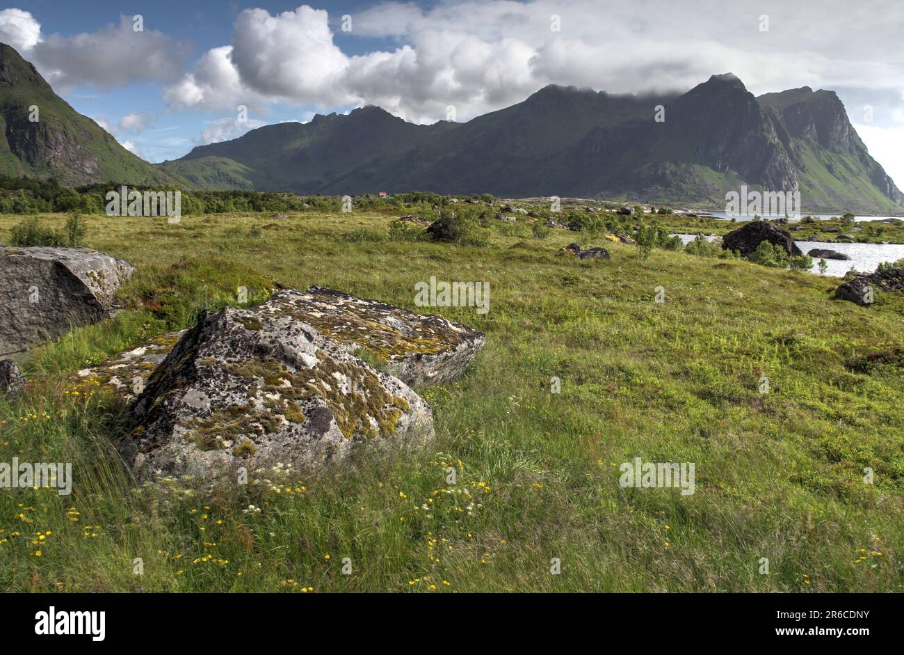 Lofoten peninsula, Norway, Mountains, lakes, and fjords Stock Photo - Alamy