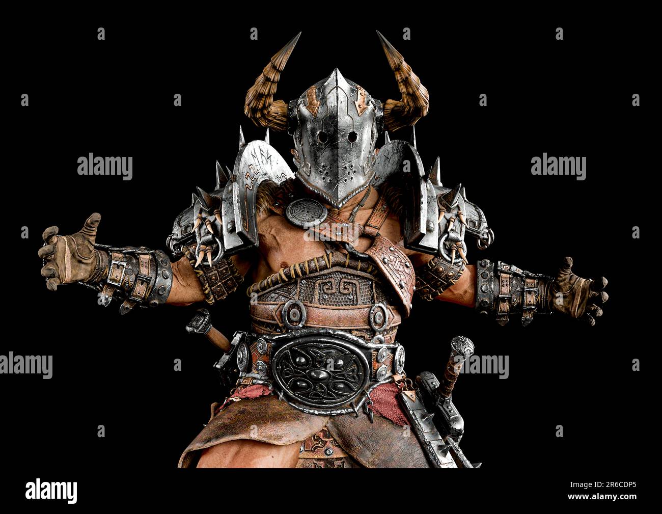 barbarian man is angry, 3d illustration Stock Photo - Alamy