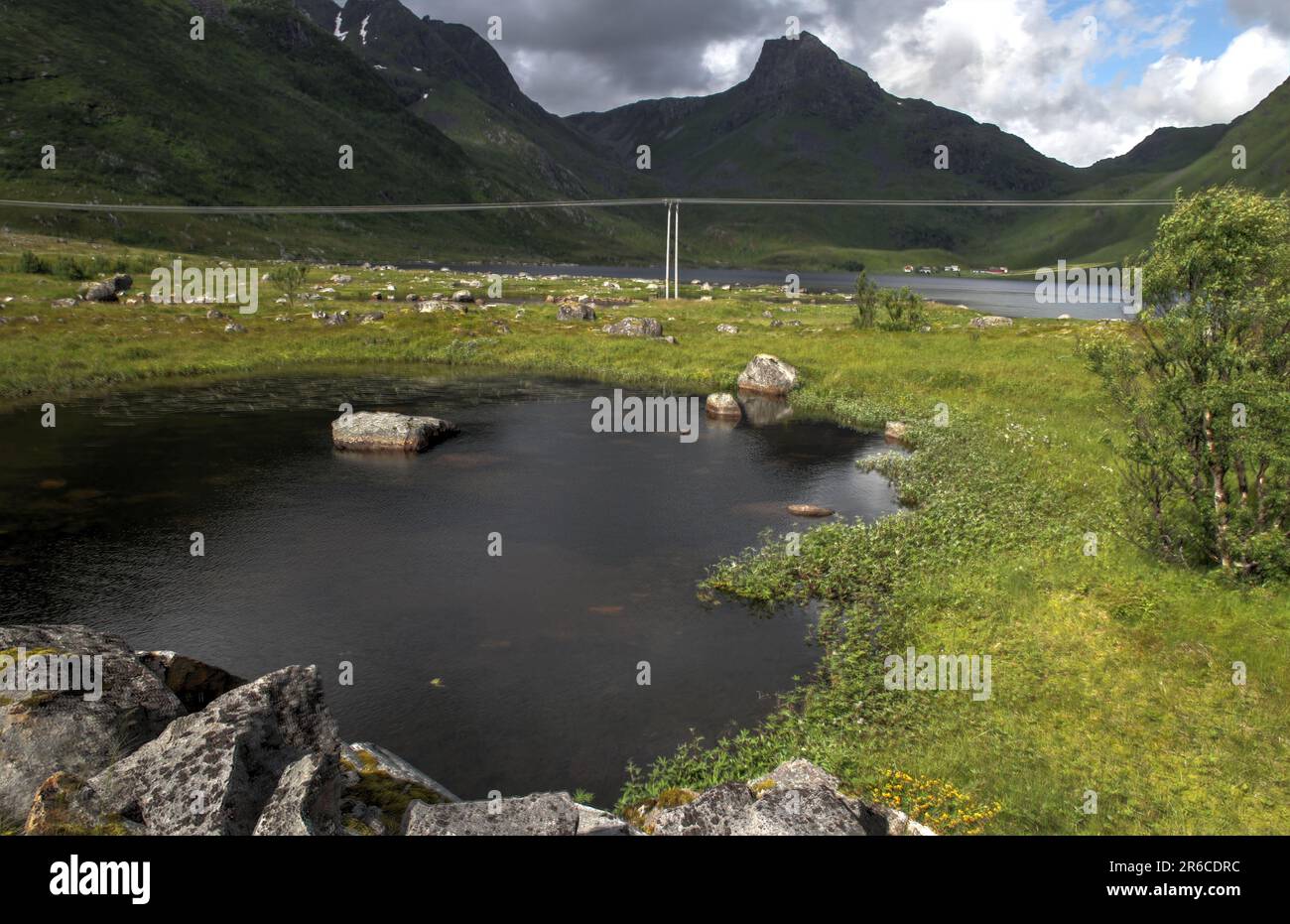Lofoten peninsula, Norway, Mountains, lakes, and fjords Stock Photo - Alamy