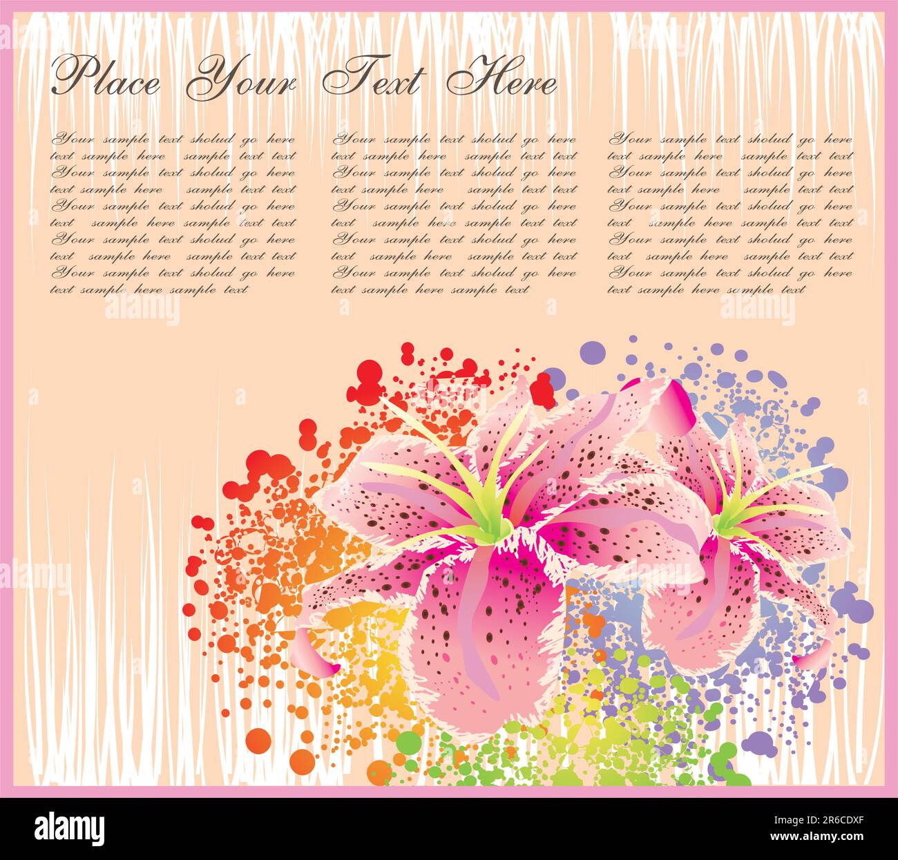 Colorful Flower card background with place for text Stock Vector Image ...
