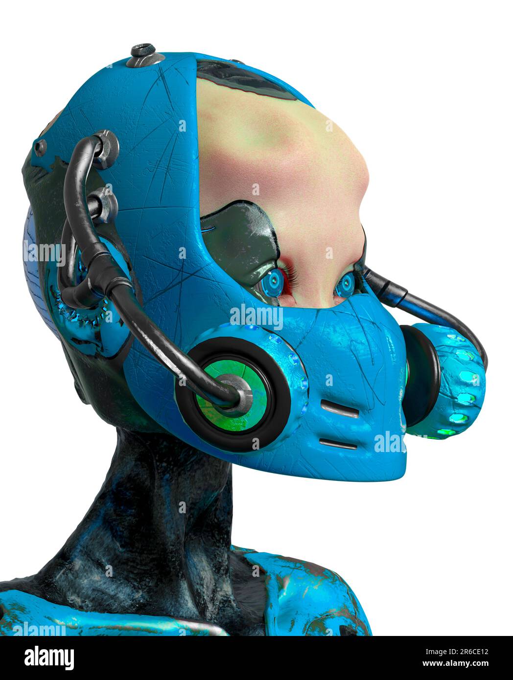 super gynoid profile picture, 3d illustration Stock Photo - Alamy