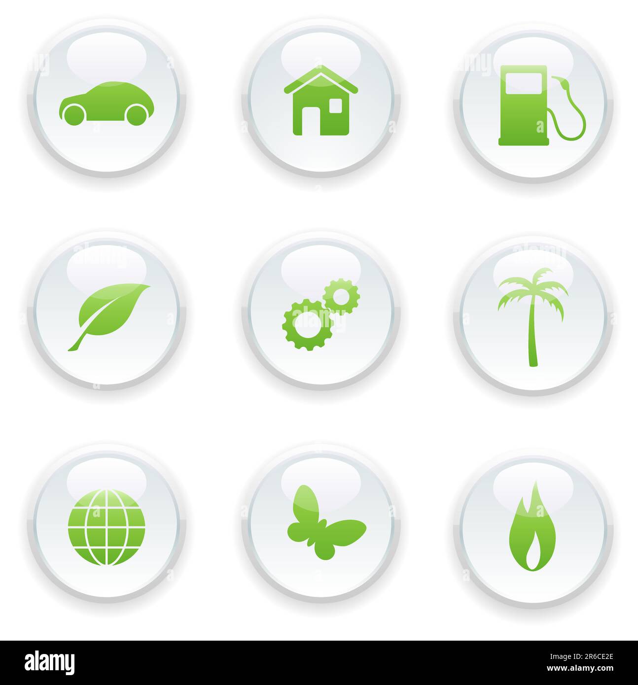 Vector illustration of green ecology icon set Stock Vector Image & Art ...