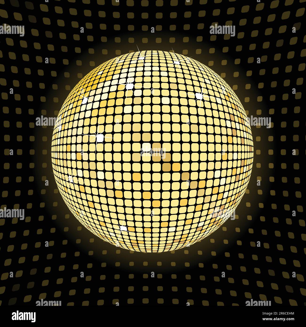 retro party background with disco ball, illustration Stock Vector Image ...