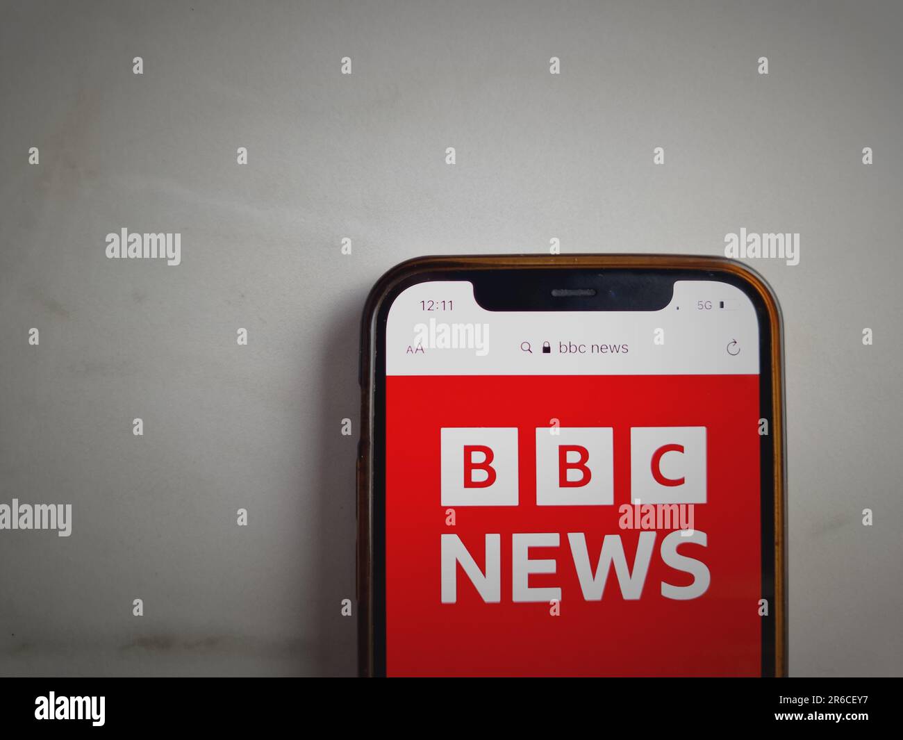 Konskie, Poland - June 08, 2023: BBC News British news department logo ...