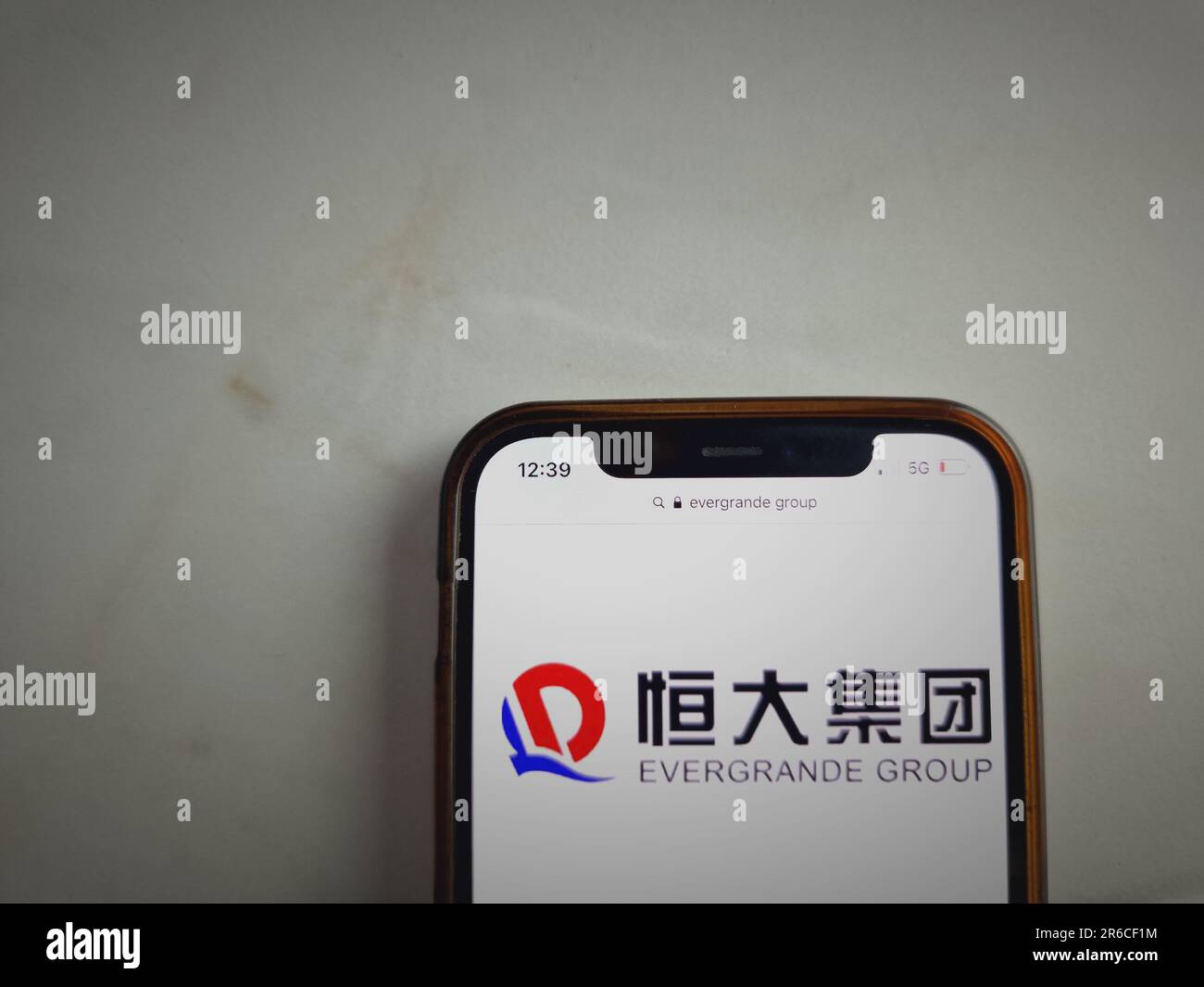 Konskie, Poland - June 08, 2023: Evergrande Group logo displayed on ...