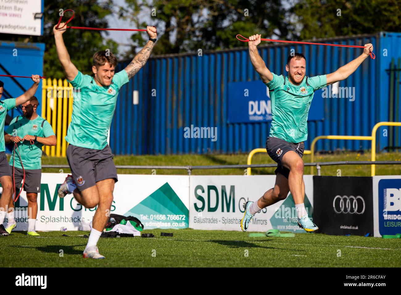 Bridgend, UK. 08th June, 2023. Dan Jefferies of Penybont at training ...