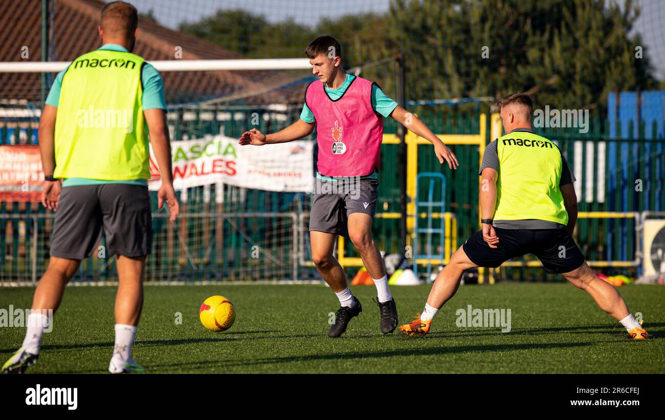 Bridgend, UK. 08th June, 2023. Jak Carson of Penybont at training ...