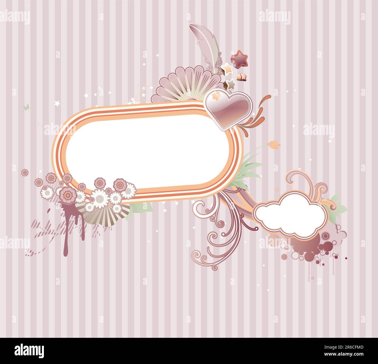 Vector illustration of funky styled design frame made of floral ...
