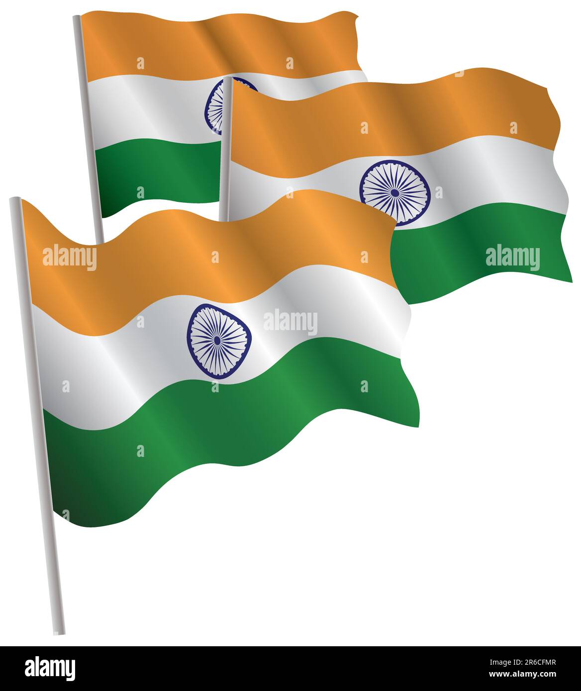India 3d flag. Vector illustration. Isolated on white Stock Vector ...