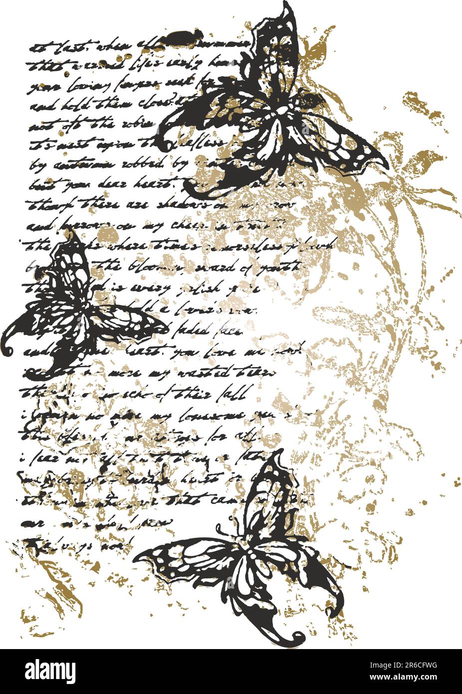 Flower butterfly writing illustration Stock Vector Image & Art - Alamy