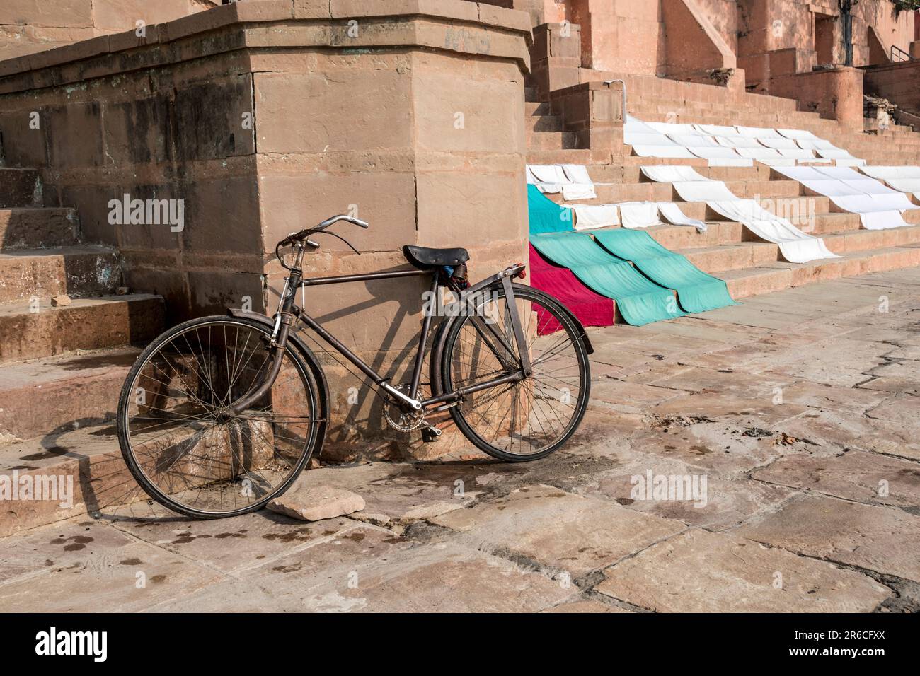 A view of the traditional Indian one speed bike, Varanasi, India Stock ...