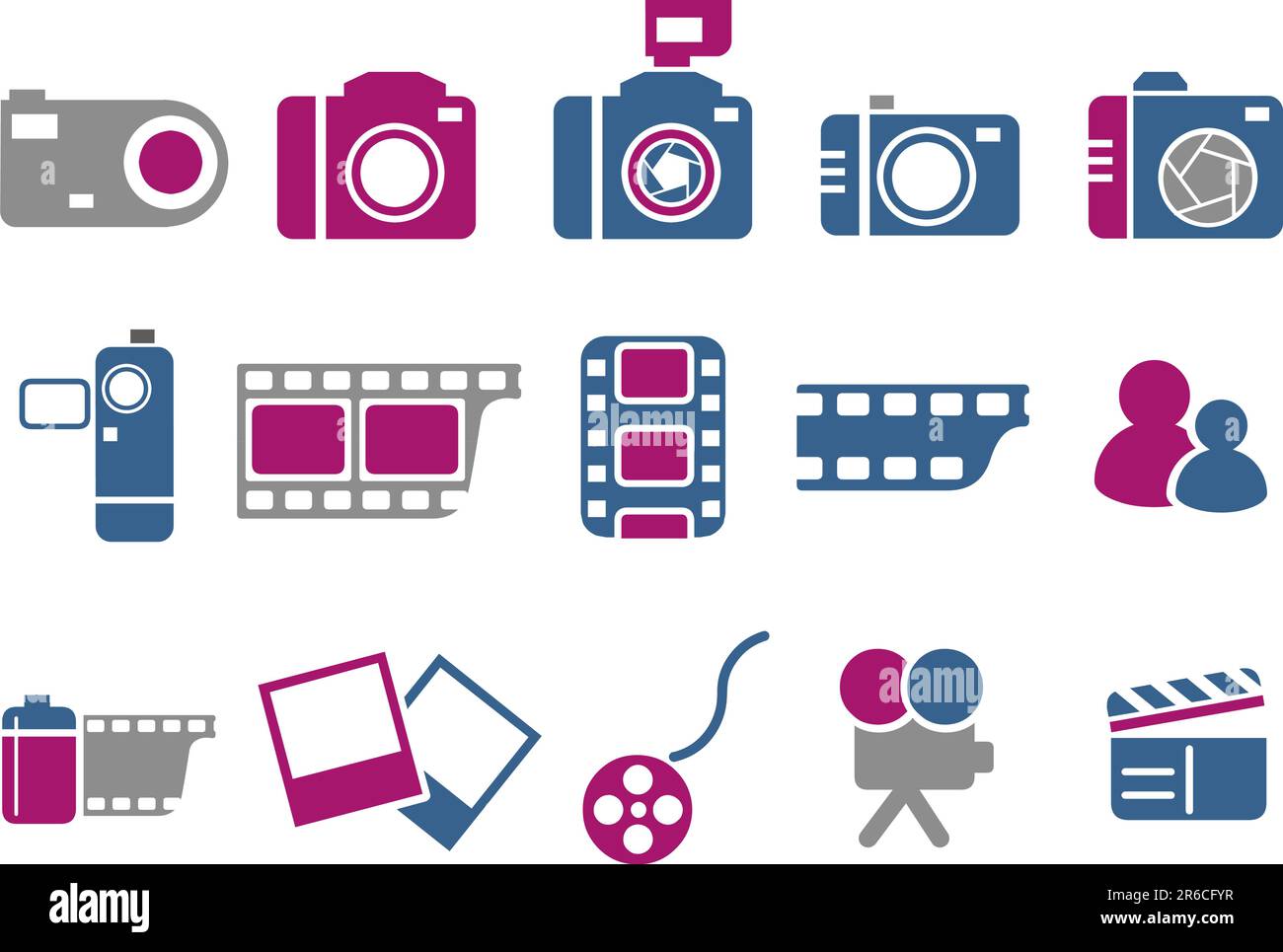 Vector icons pack - Blue-Fuchsia Series, photo collection Stock Vector ...