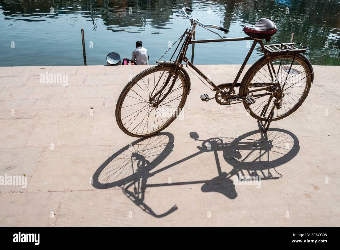 A view of the traditional Indian one speed bike, Chitrakut, India Stock ...