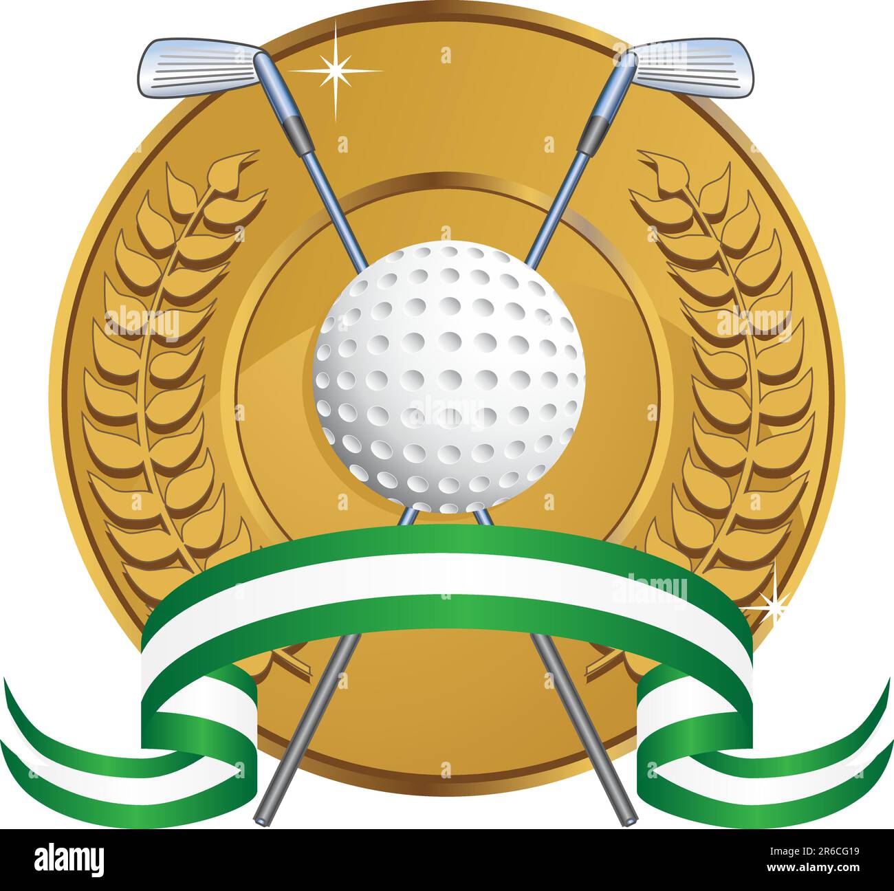Golf themed background with laurel wreath and ribbon Stock Vector Image ...