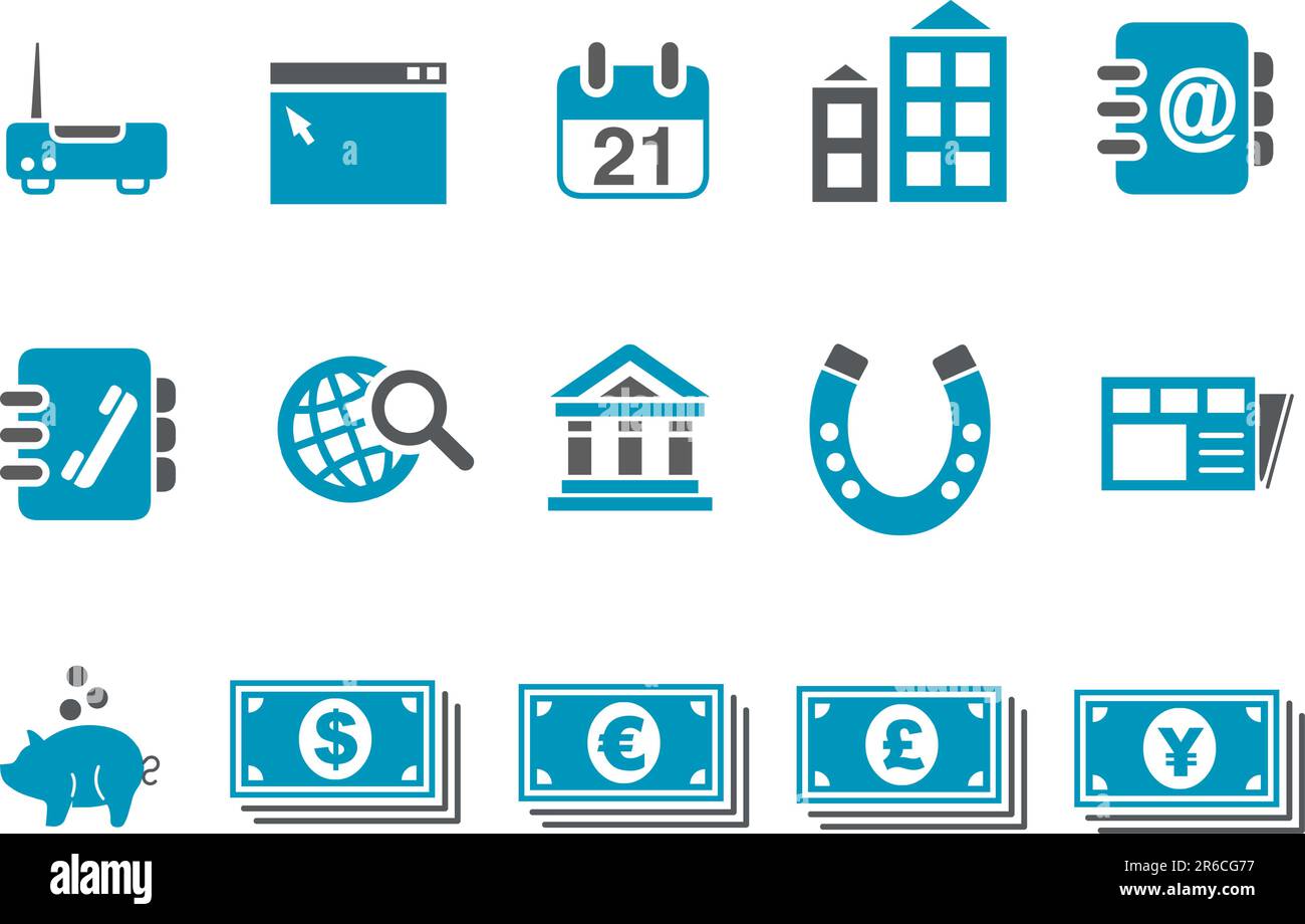 Vector icons pack - Blue Series, business collection Stock Vector Image ...