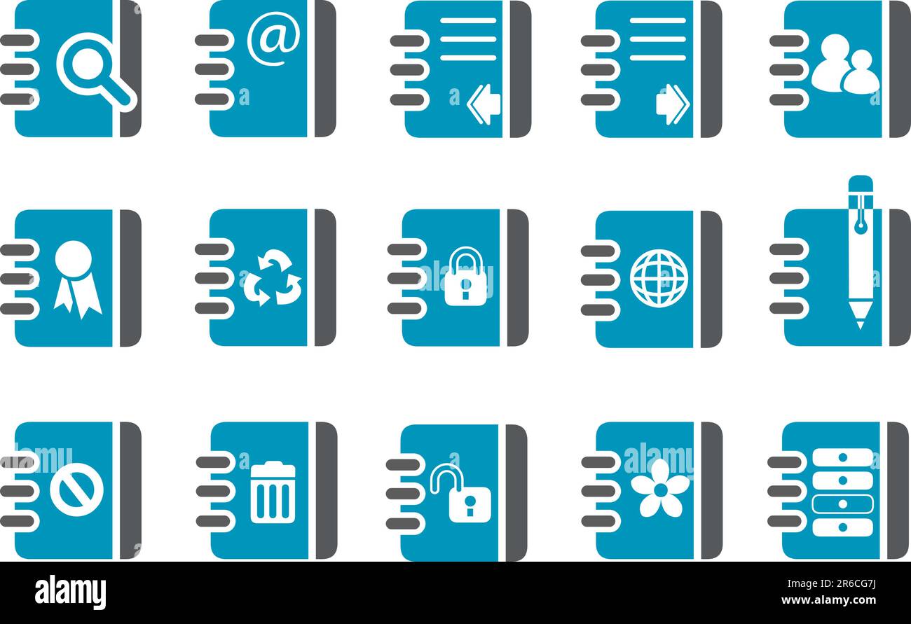 Vector icons pack - Blue Series, document collection Stock Vector Image ...