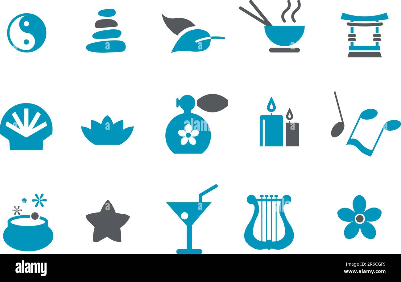 Vector icons pack - Blue Series, zen collection Stock Vector Image ...