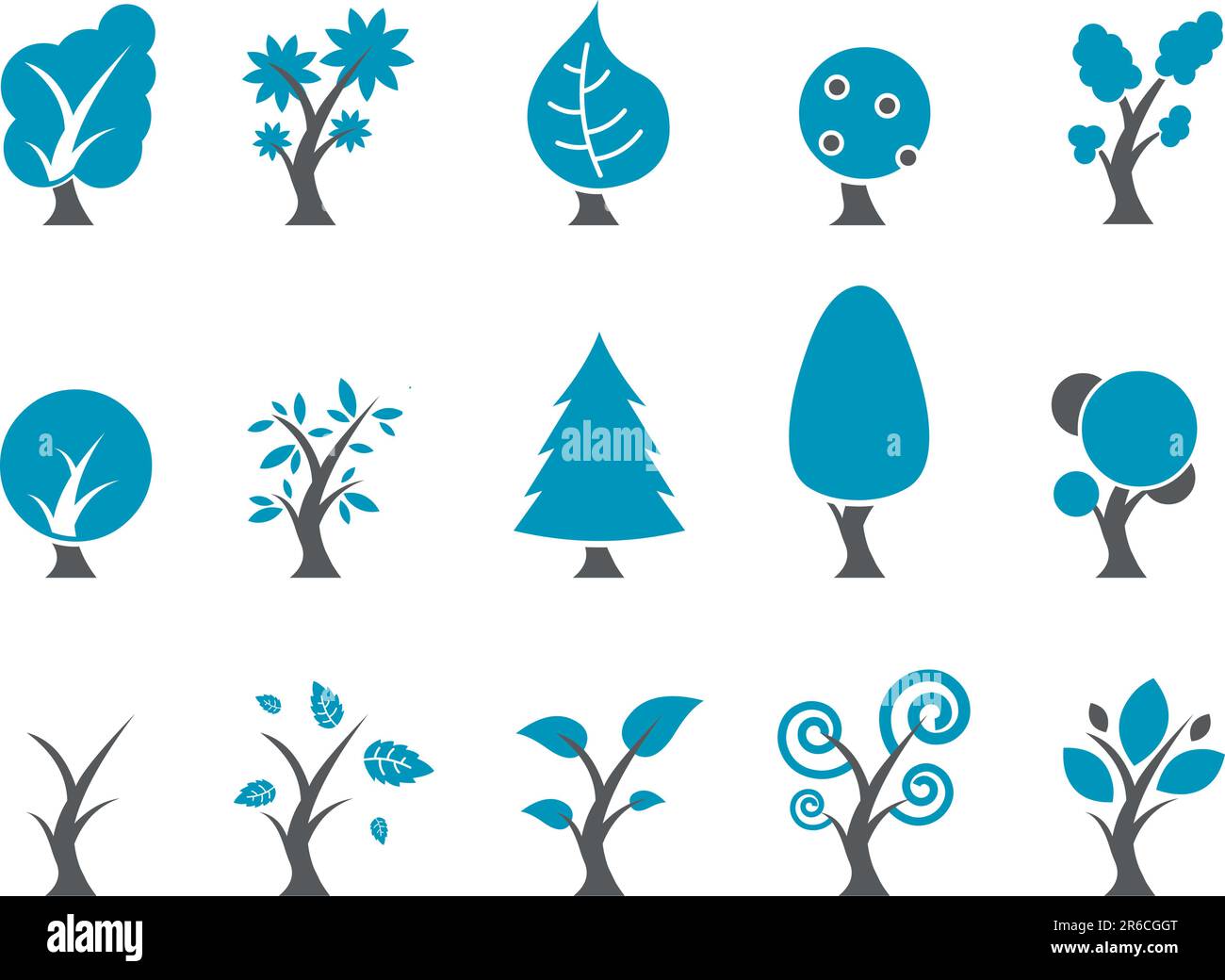 Vector icons pack - Blue Series, tree collection Stock Vector Image ...