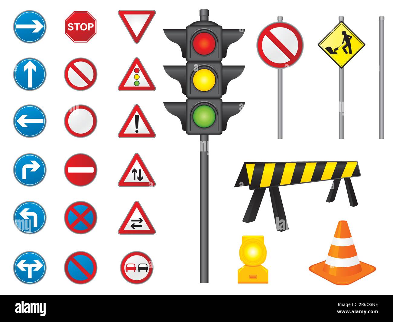 Set of road signs. Please check my portfolio for more construction ...