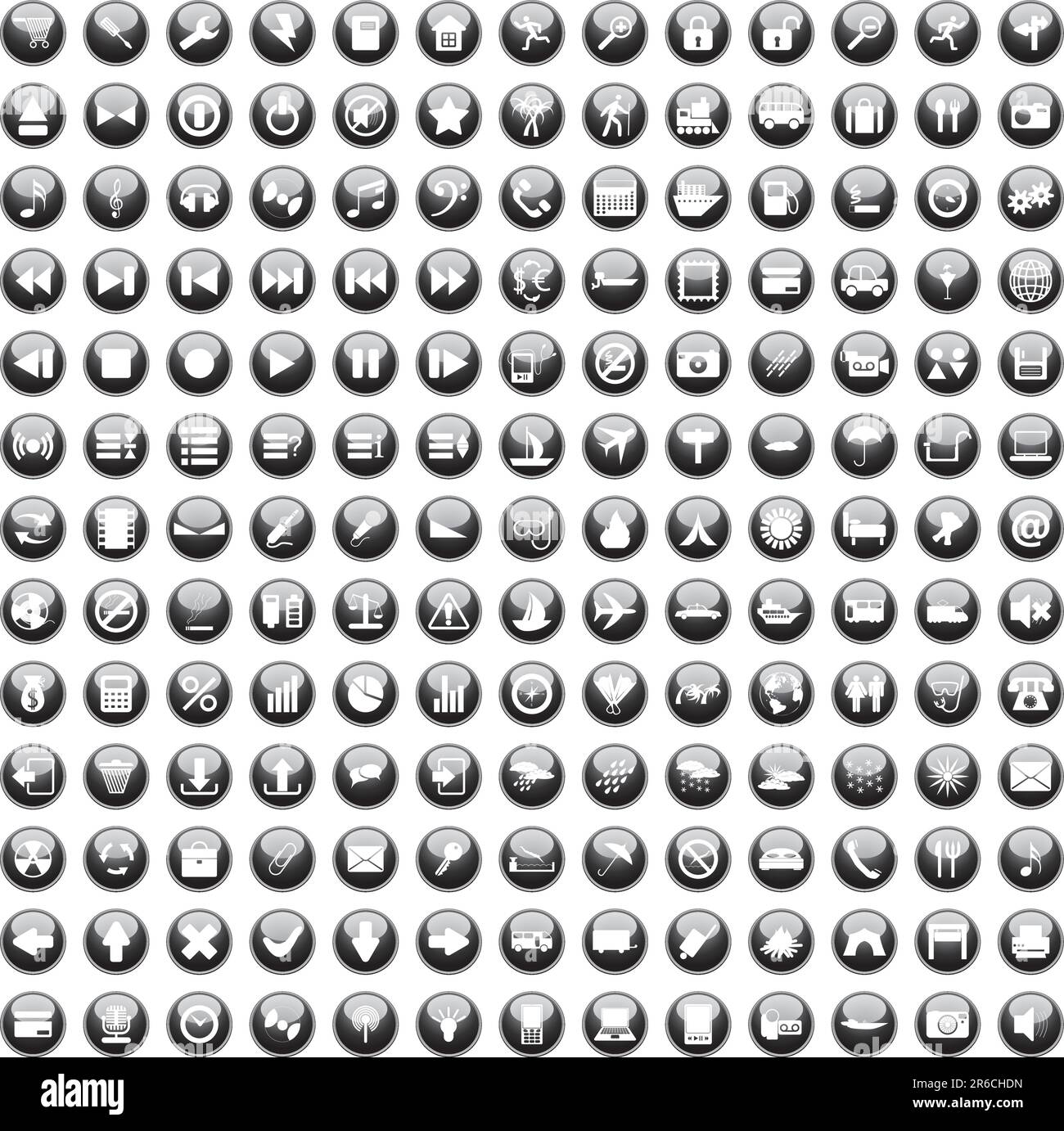 Biggest collection of 170 different icons for using in web design Stock ...