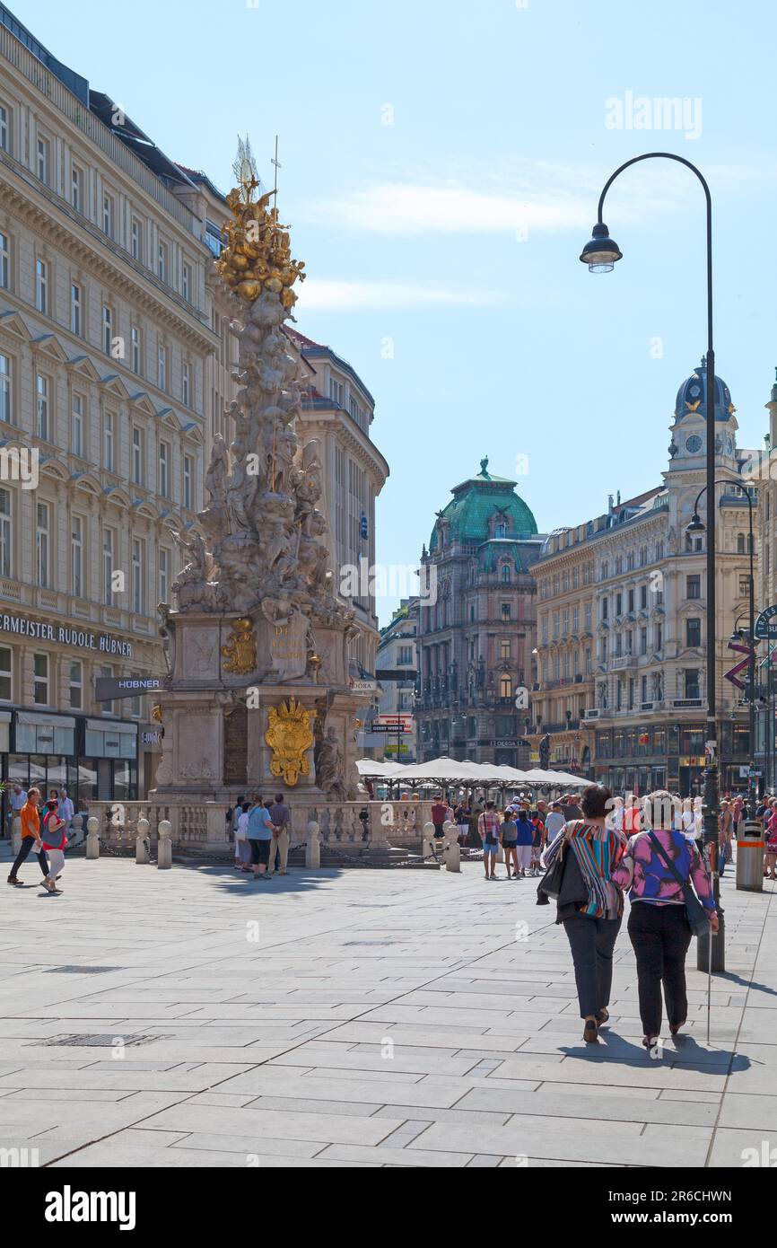Vienna, Austria - June 17 2018: The Plague Column (German: Pestsäule ...