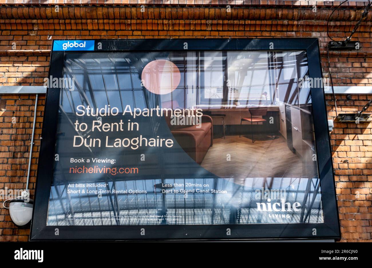 An advertisement for a co living apartment block in Eblana Ave, Dun ...