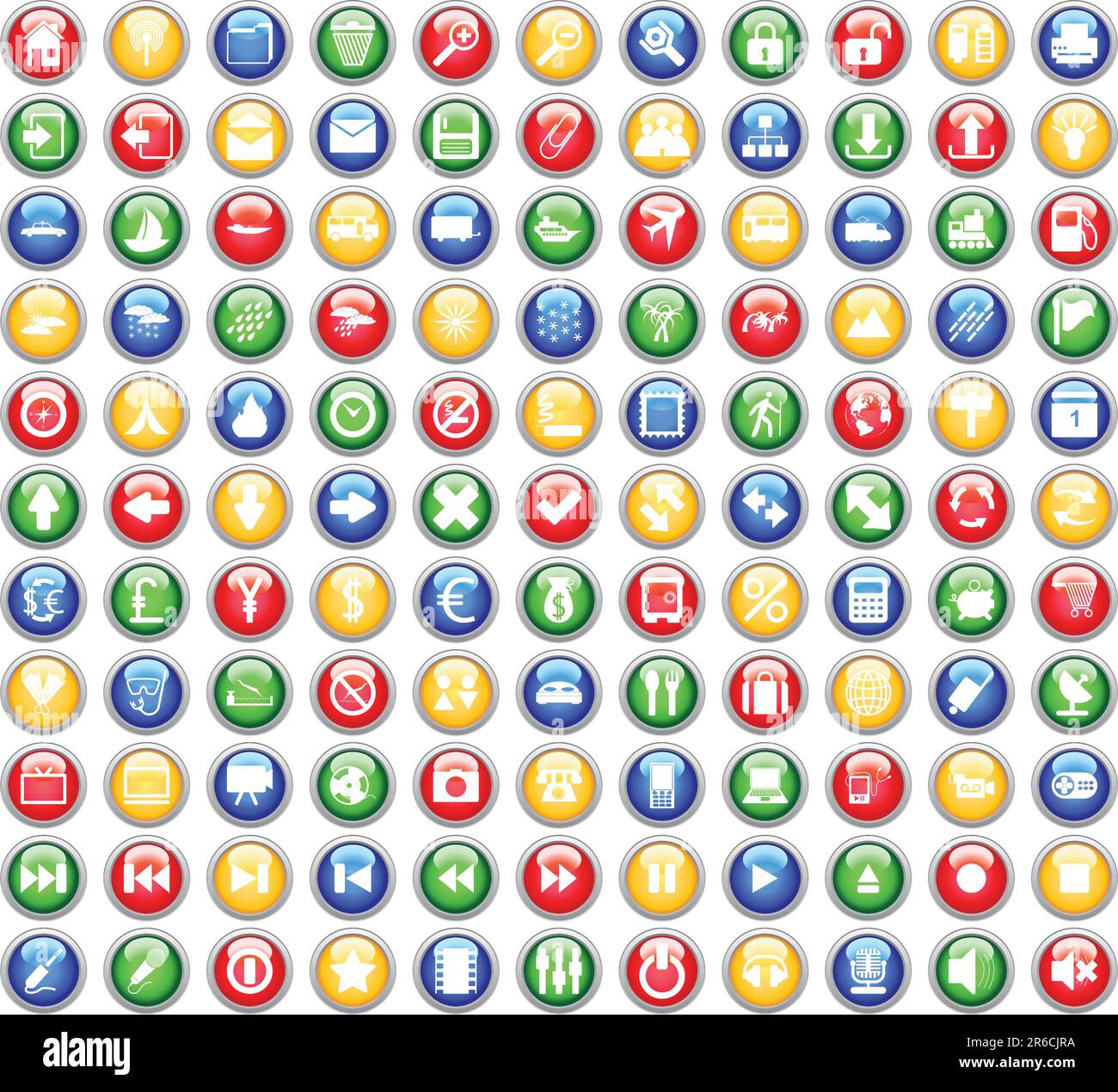 Biggest collection of 120 different icons for using in web design Stock ...